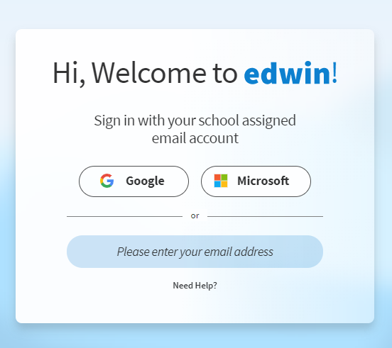 Sign in to Edwin for Students