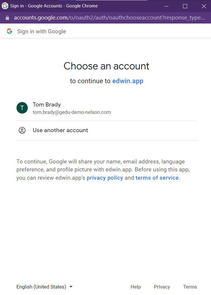 Sign in to Edwin for Students